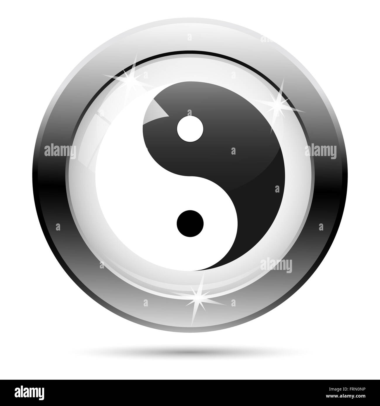 Metallic icon with black design on white glass background Stock Photo ...