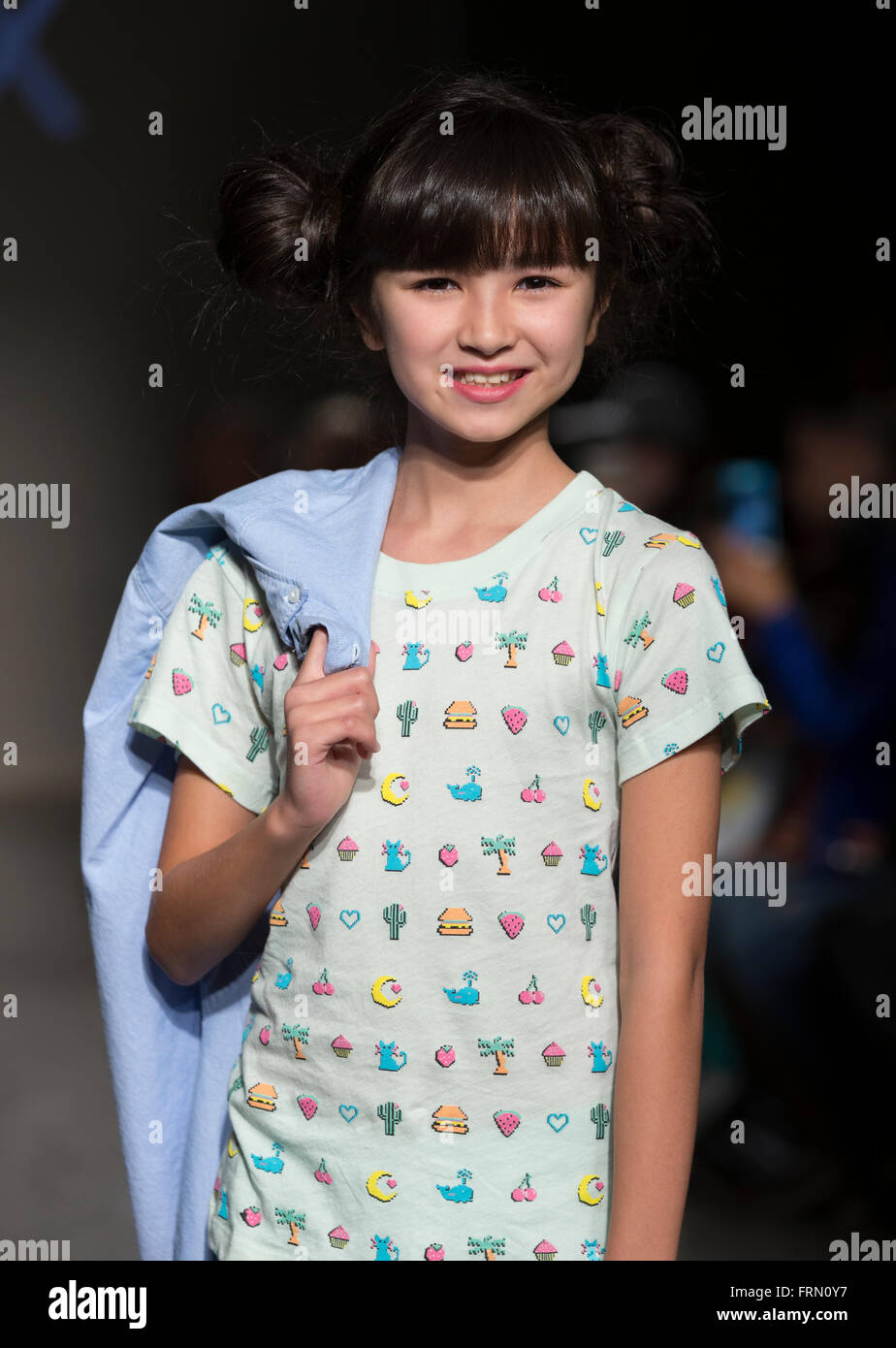 New York, NY USA - March 12, 2016: Young model walks runway for Wildfox ...