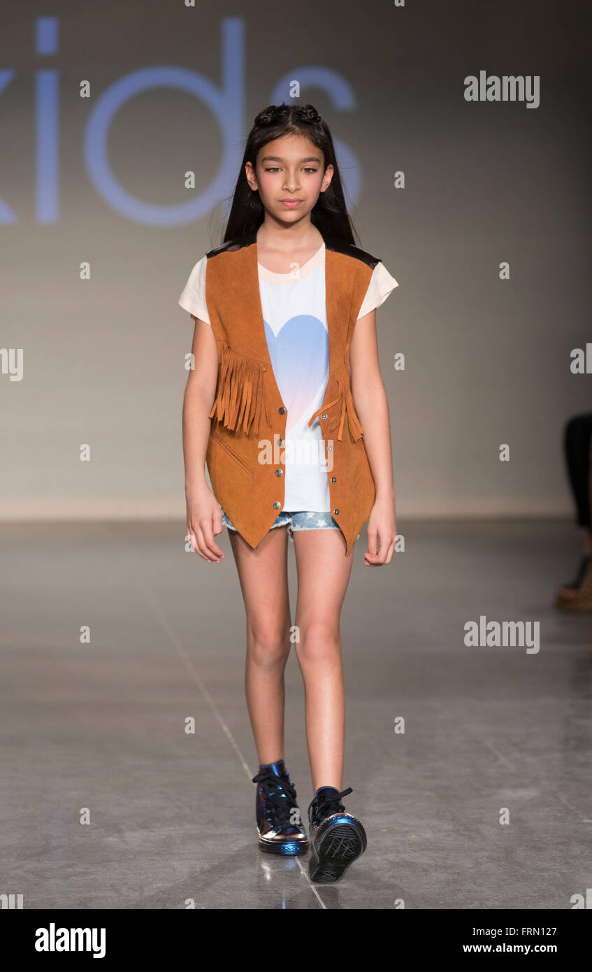 New York, NY USA - March 12, 2016: Young model walks runway for Wildfox ...