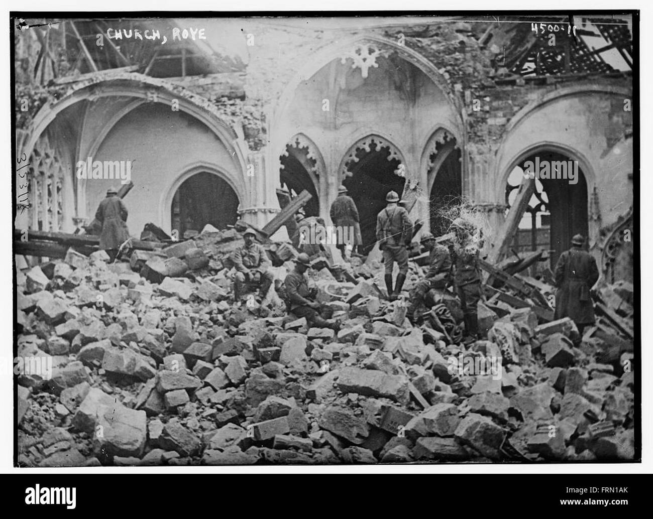 This image depicts the church in Roye, France, offering a glimpse into ...