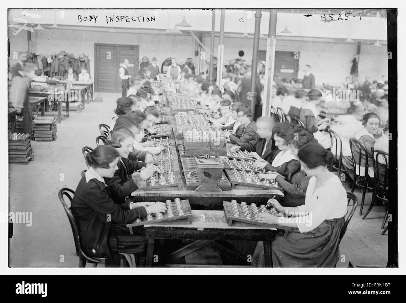 This photograph depicts a body inspection, a common practice for ...