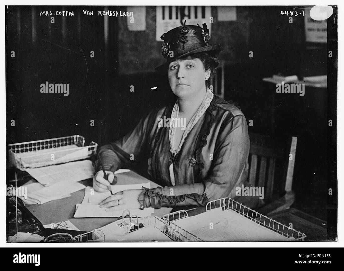 This vintage photograph captures Mrs. Coffin Van Renssalaer, a ...