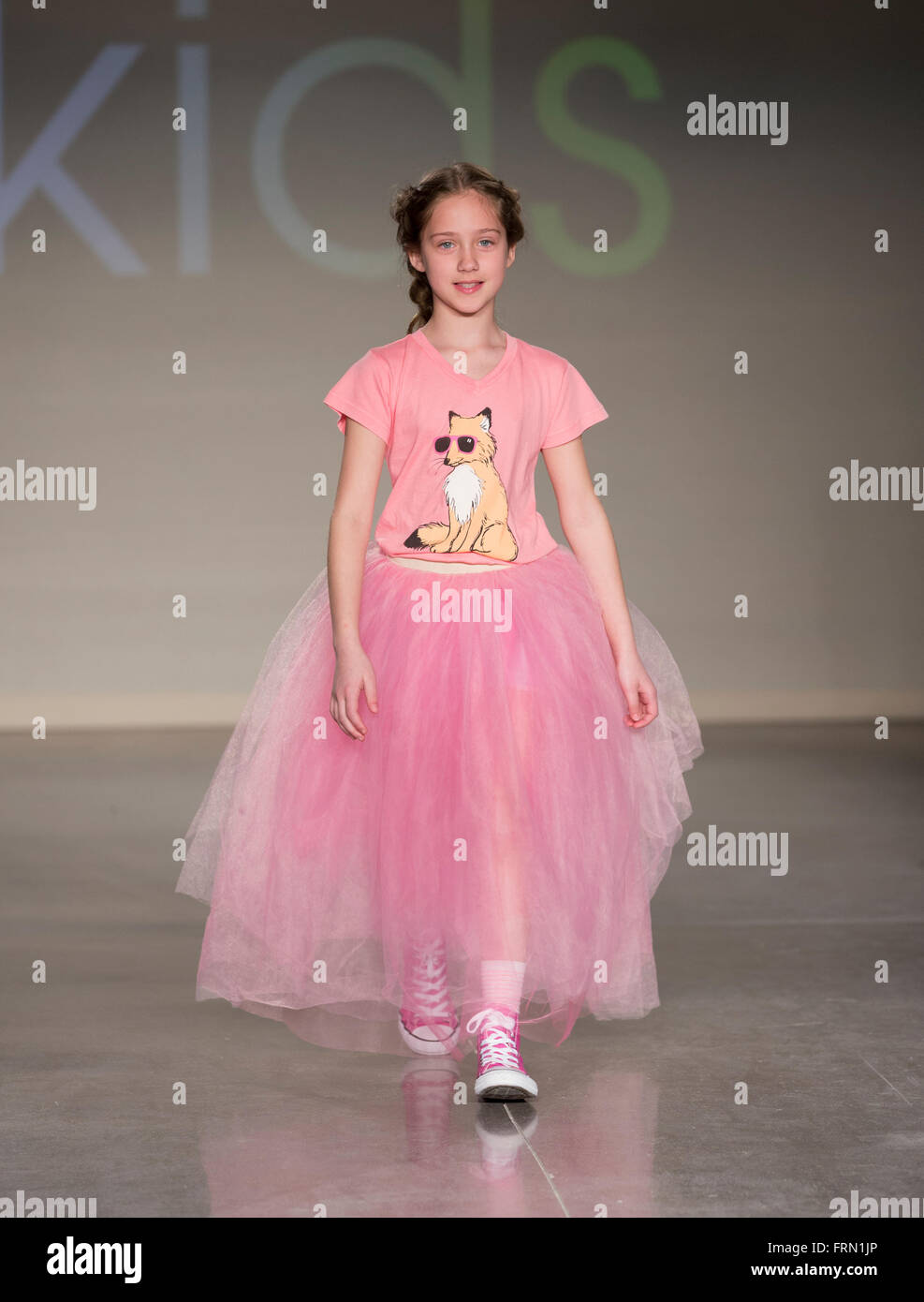 New York, NY USA - March 12, 2016: Young model walks runway for Wildfox ...