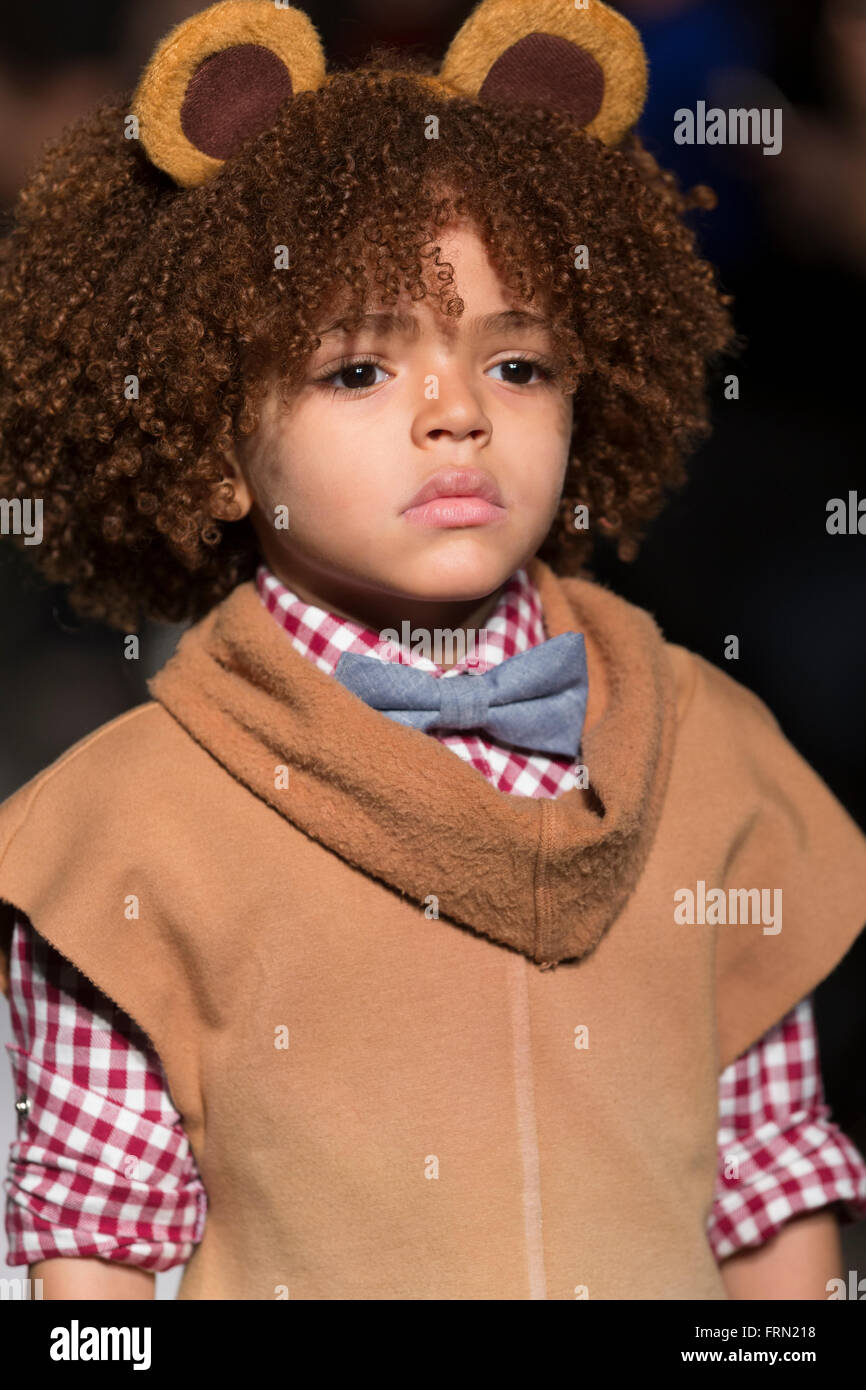 New York, NY USA - March 12, 2016: Young model walks runway for EMU ...