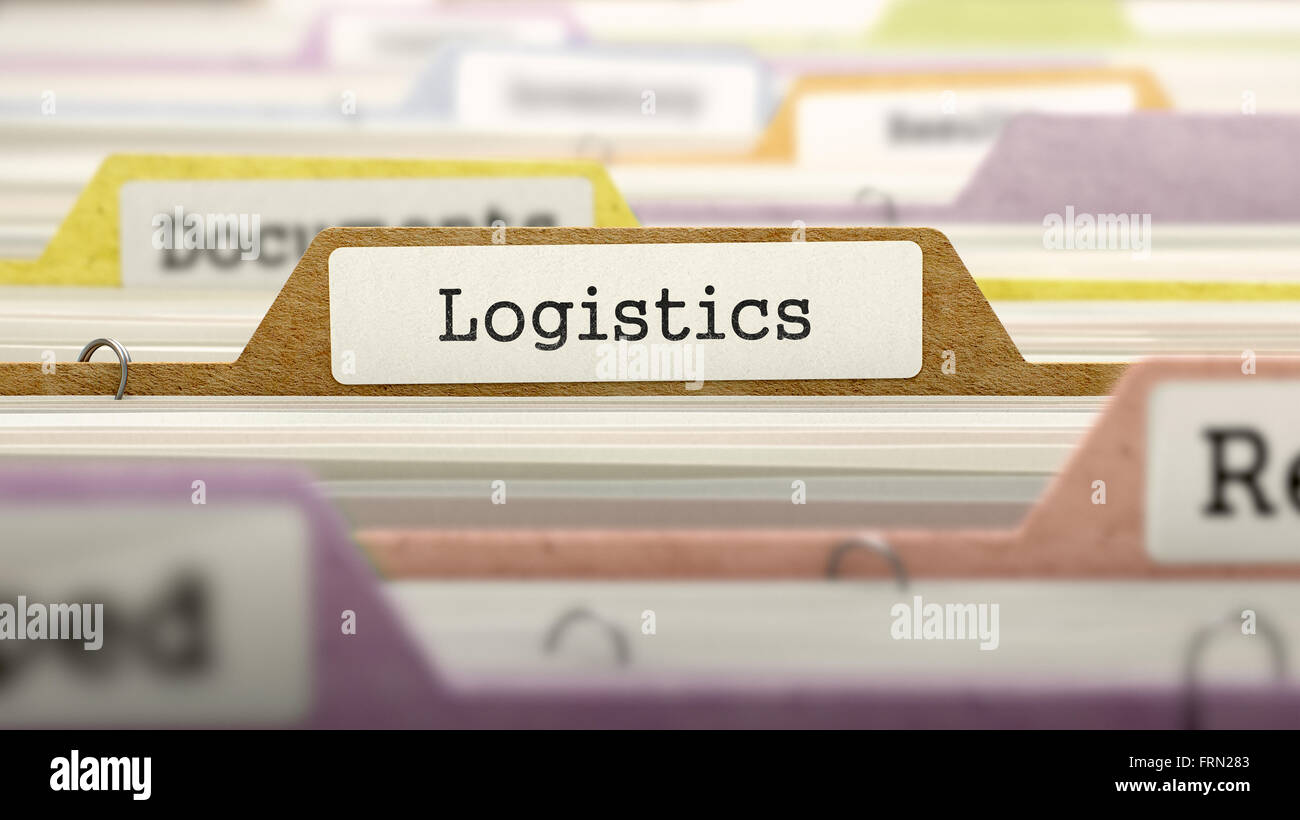 File Folder Labeled as Logistics Stock Photo - Alamy