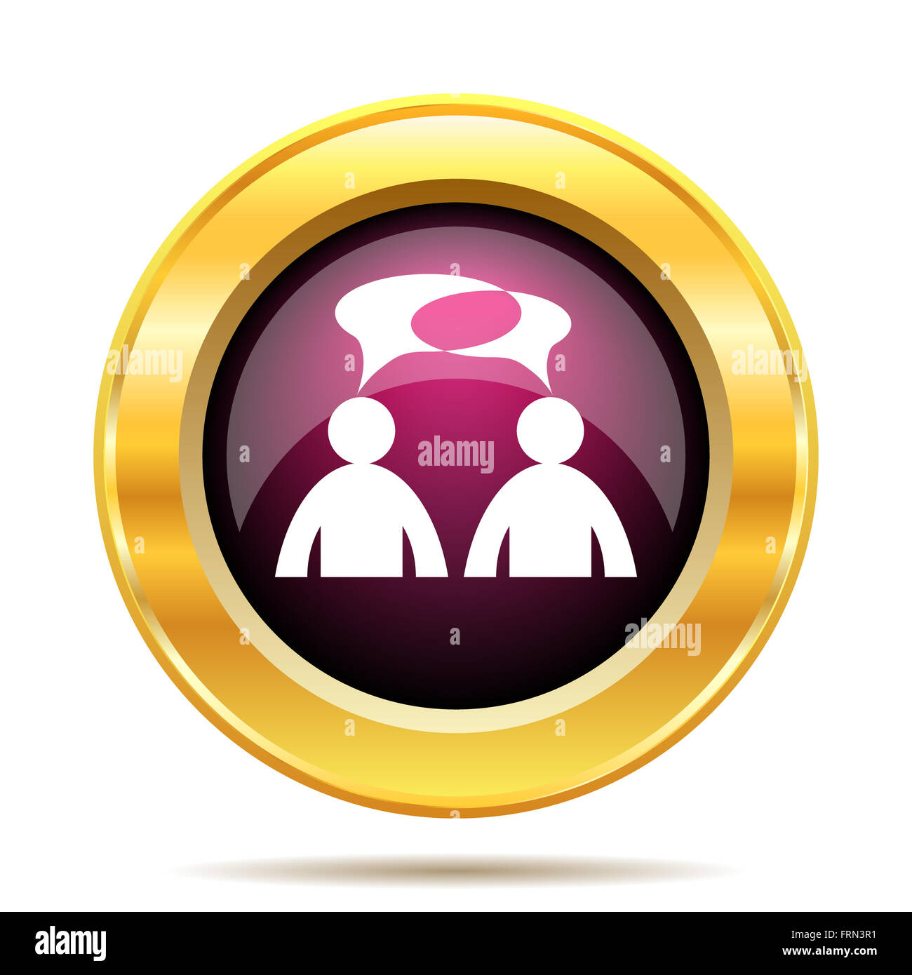 Comments icon. Internet button on white background. - men with bubbles ...