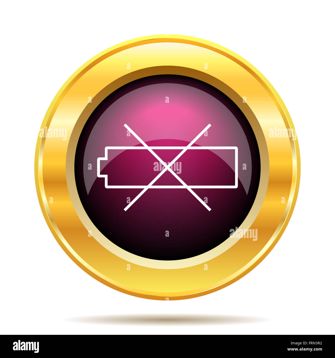 Empty battery icon. Internet button on white background Stock Photo - Alamy