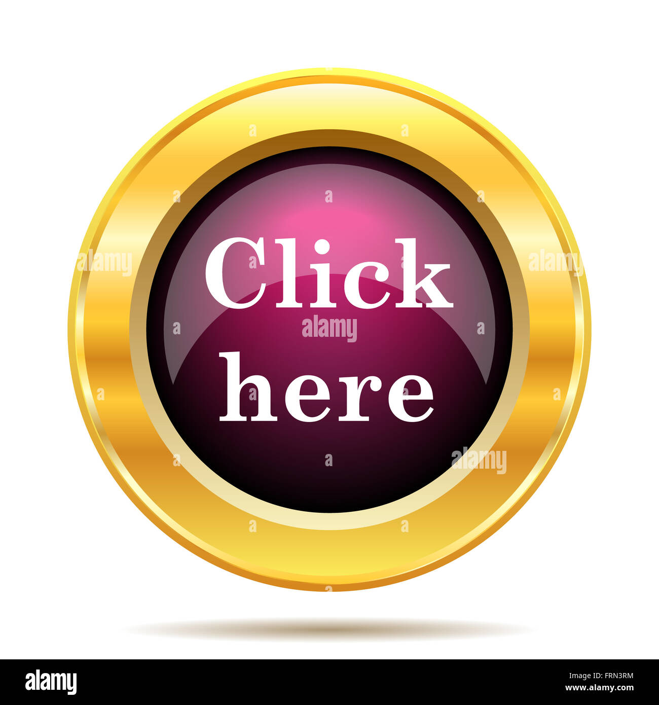Click here icon. Internet button on white background Stock Photo - Alamy