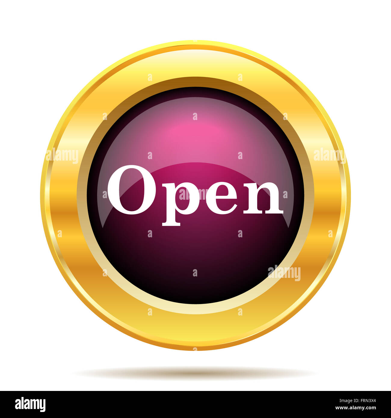 Open icon. Internet button on white background Stock Photo - Alamy