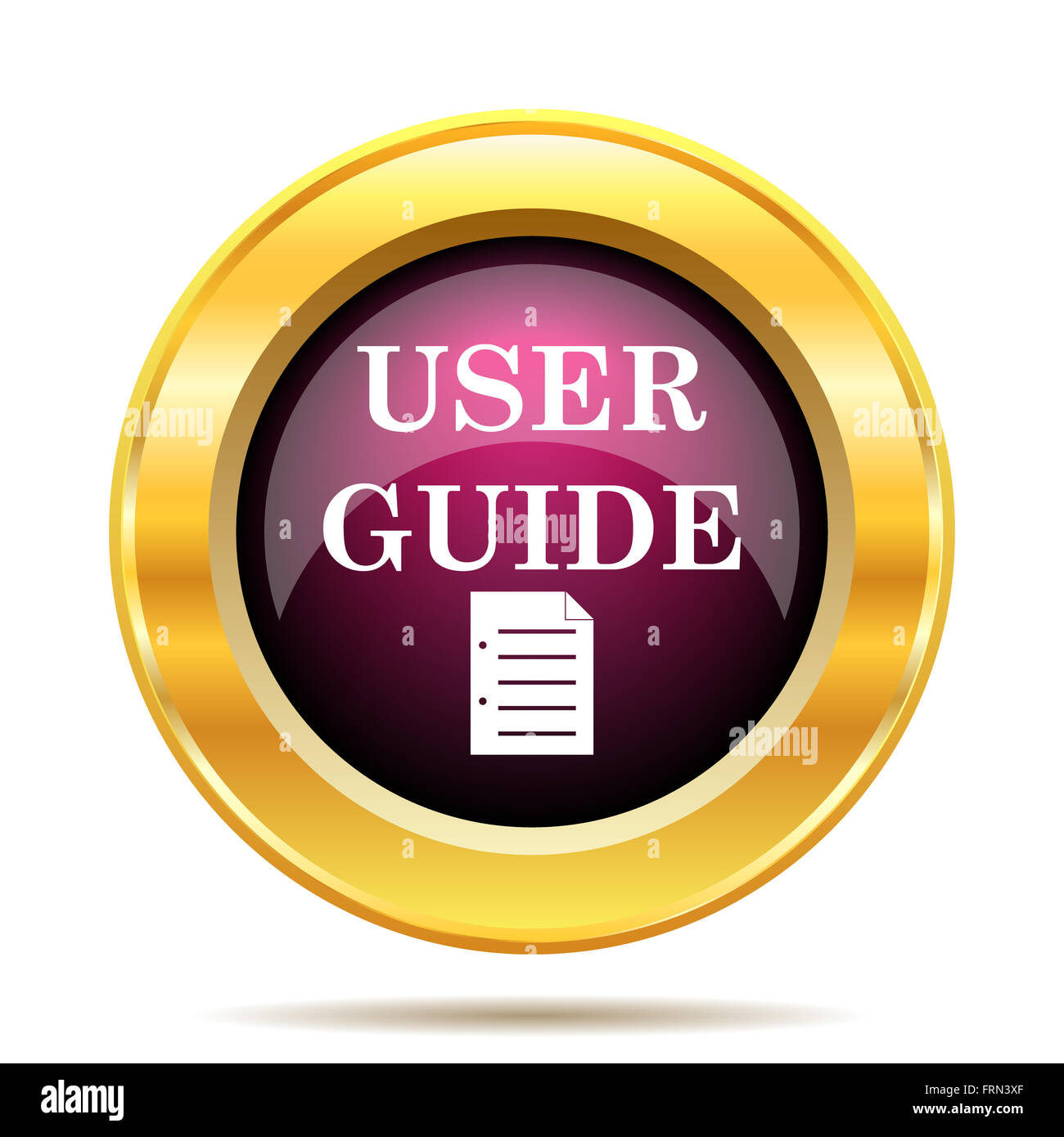 User guide icon. Internet button on white background Stock Photo - Alamy