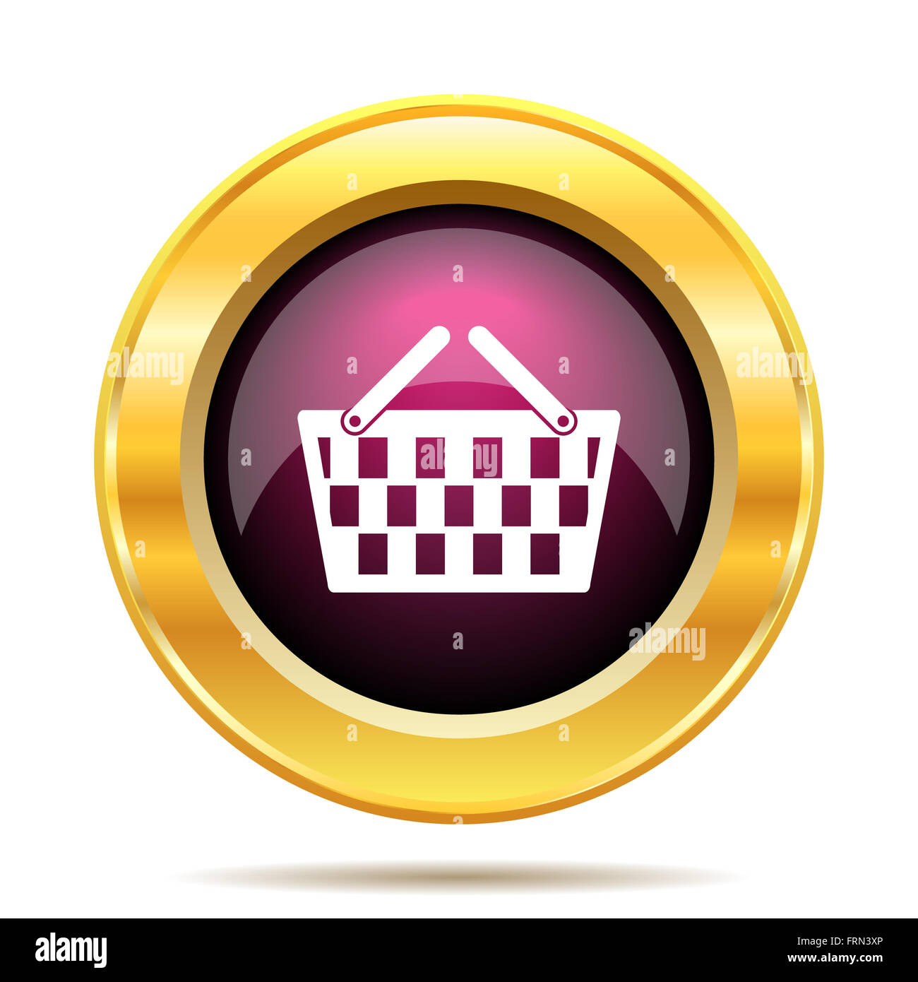 Shopping basket icon. Internet button on white background Stock Photo ...