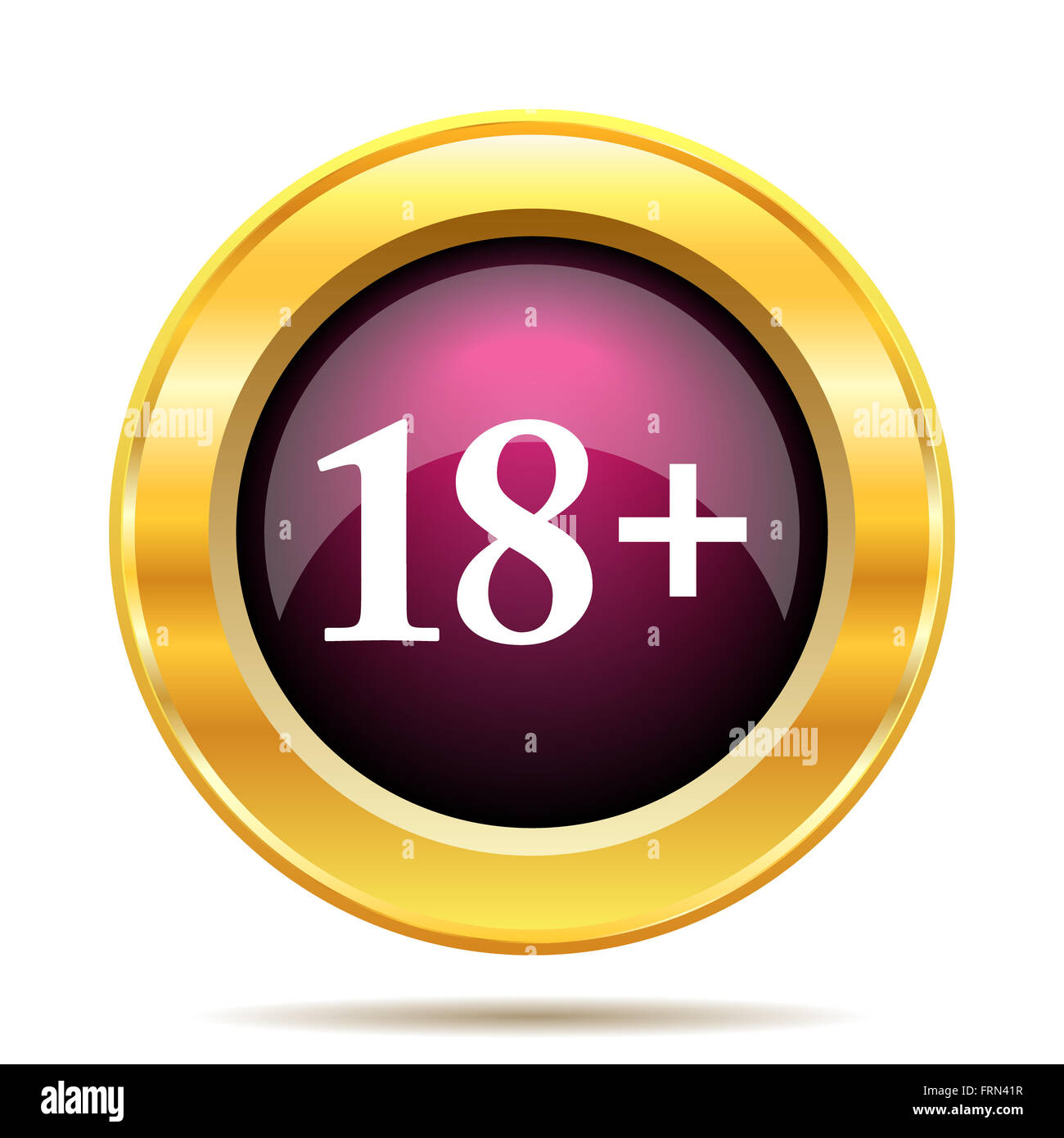 18 plus icon. Internet button on white background Stock Photo - Alamy