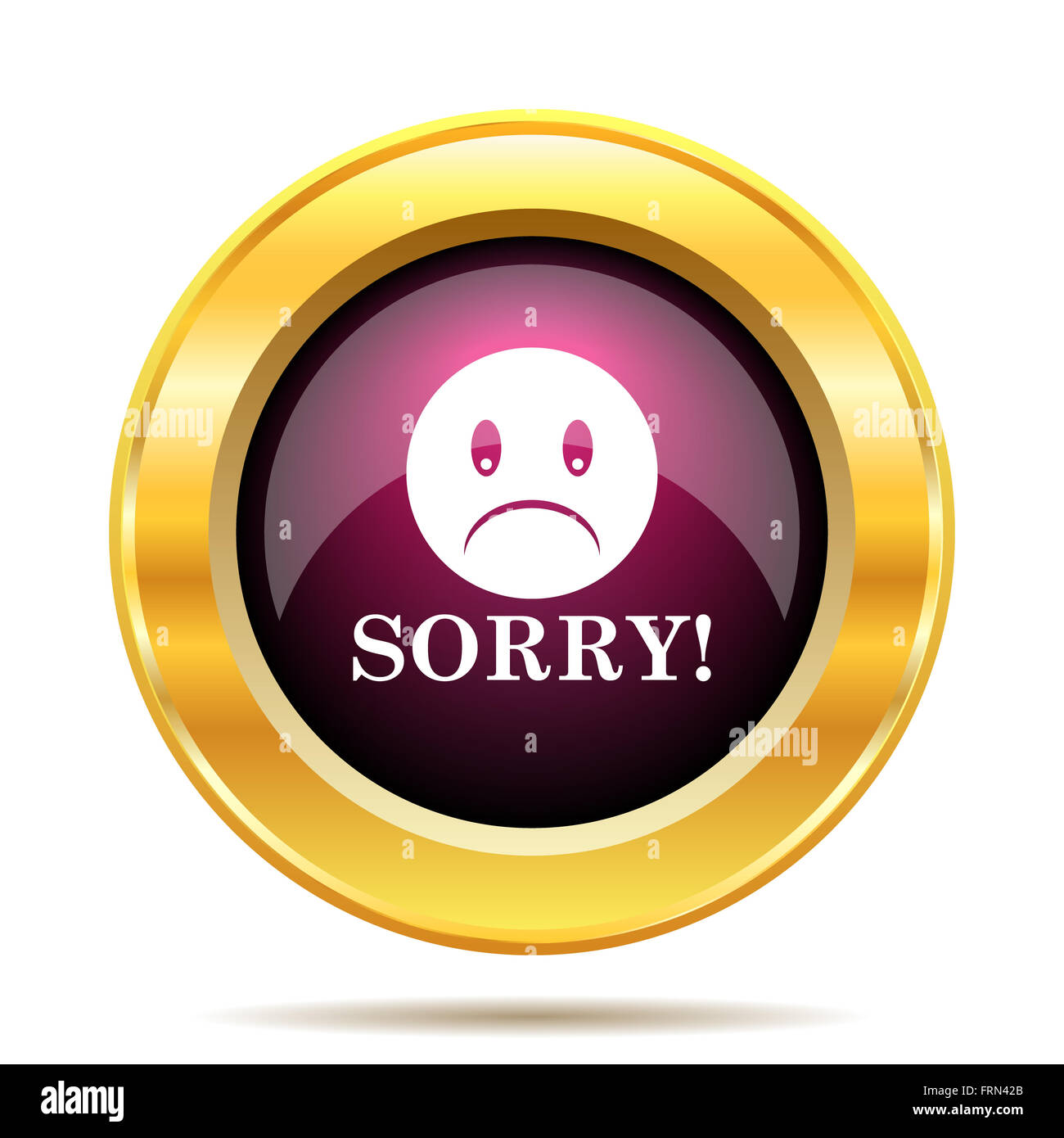Sorry icon. Internet button on white background Stock Photo - Alamy