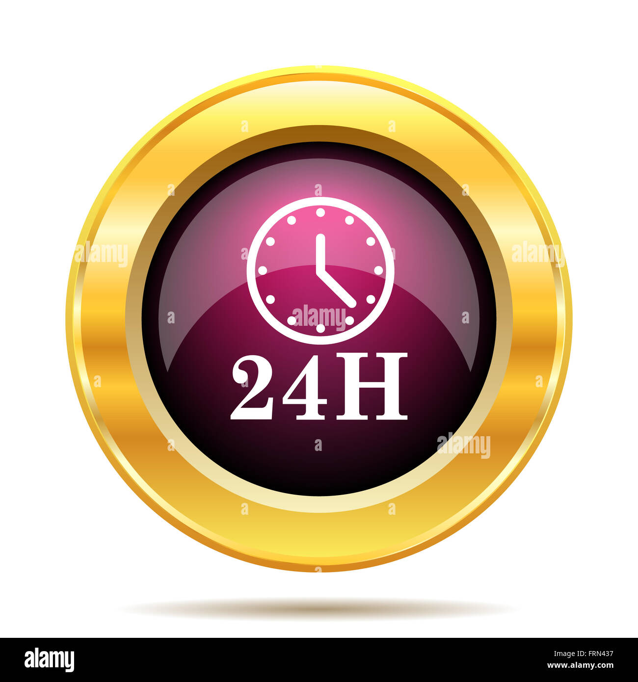 24H clock icon. Internet button on white background Stock Photo - Alamy