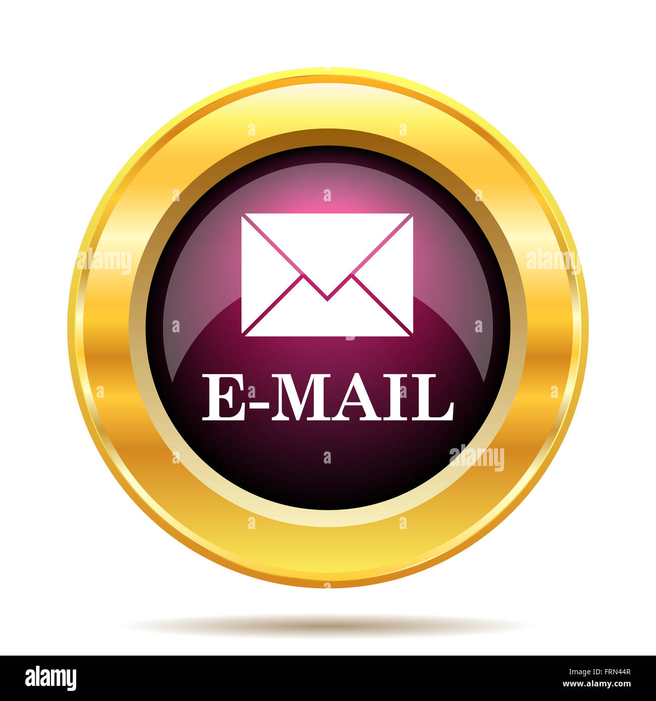 Gold mail icon on button Cut Out Stock Images & Pictures - Alamy