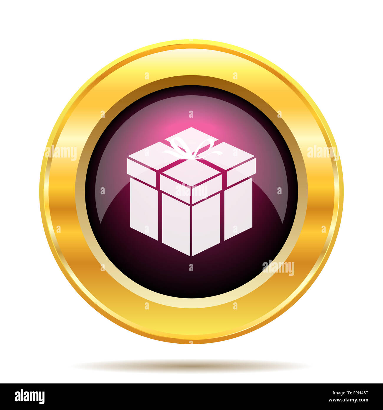 Gift icon. Internet button on white background Stock Photo - Alamy