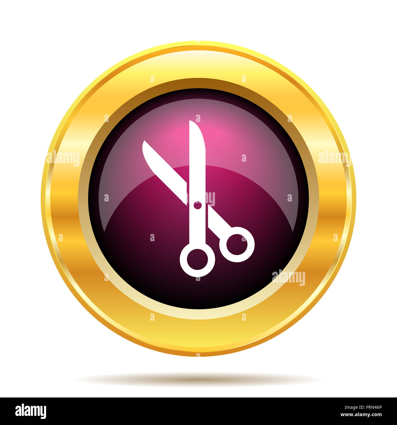 Cut icon. Internet button on white background Stock Photo - Alamy