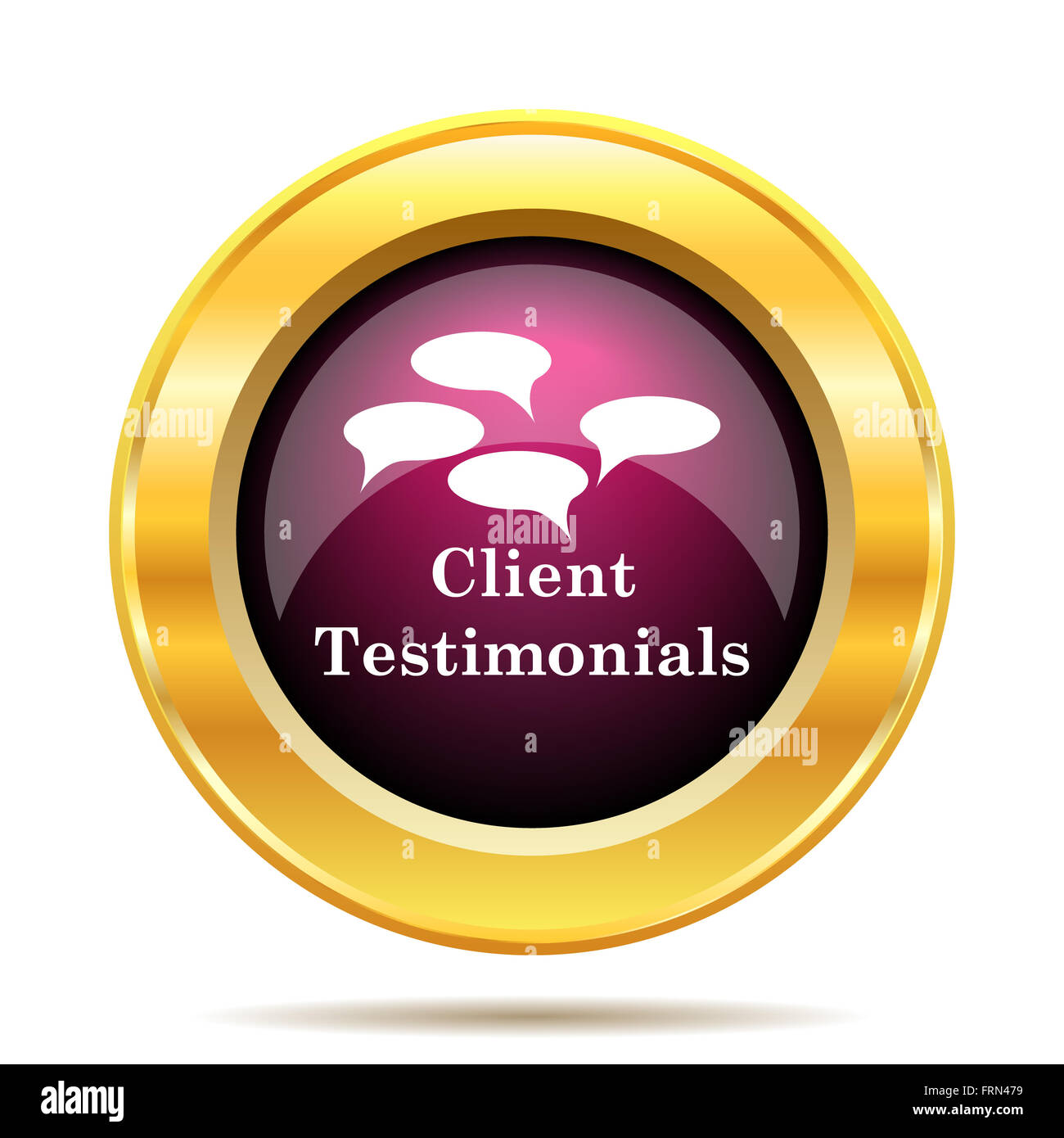 Client testimonials icon. Internet button on white background Stock ...