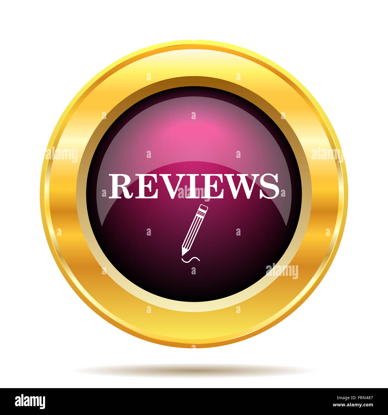 Reviews icon. Internet button on white background Stock Photo - Alamy
