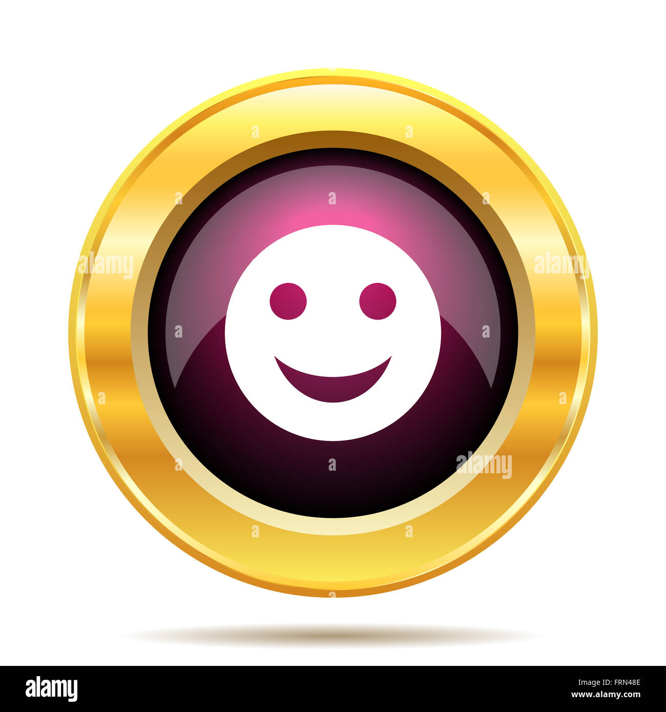 Smiley icon. Internet button on white background Stock Photo - Alamy