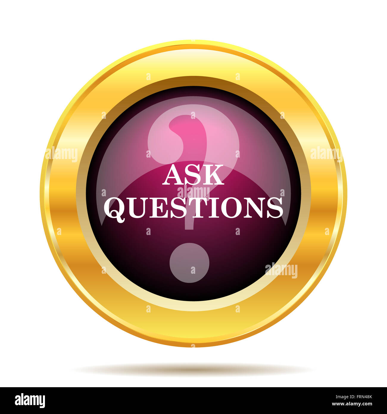 Ask questions icon. Internet button on white background Stock Photo - Alamy