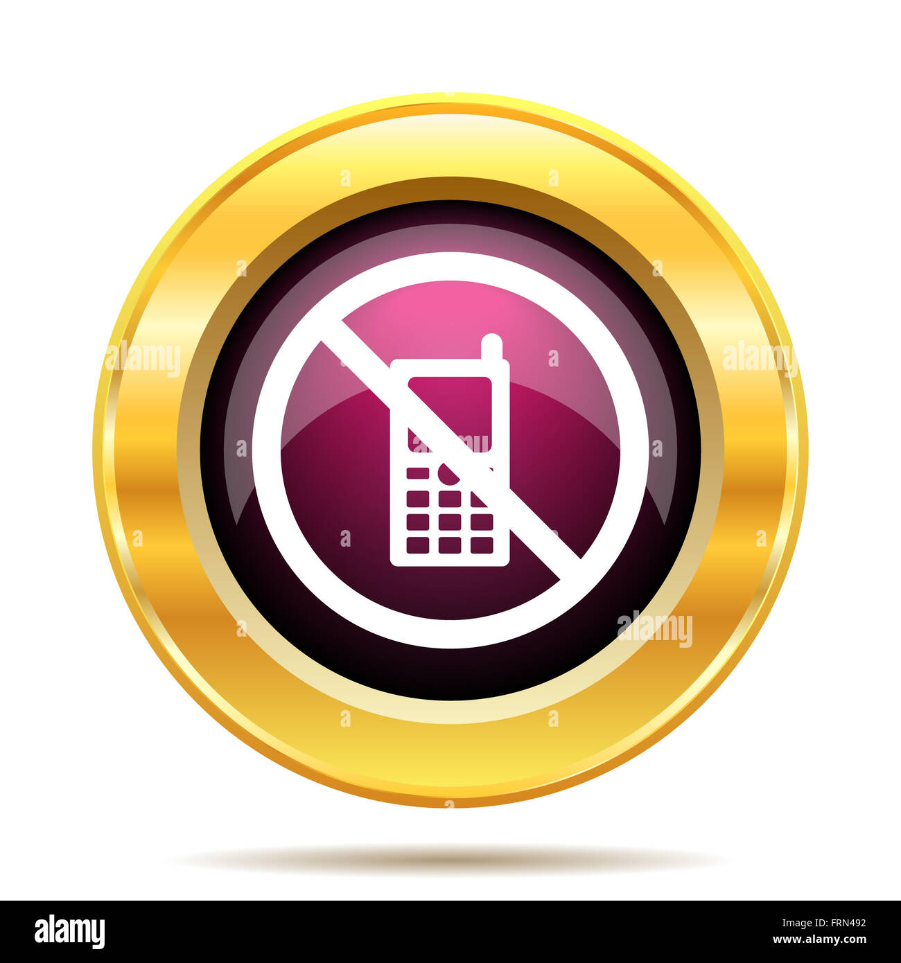 Mobile phone restricted icon. Internet button on white background Stock ...