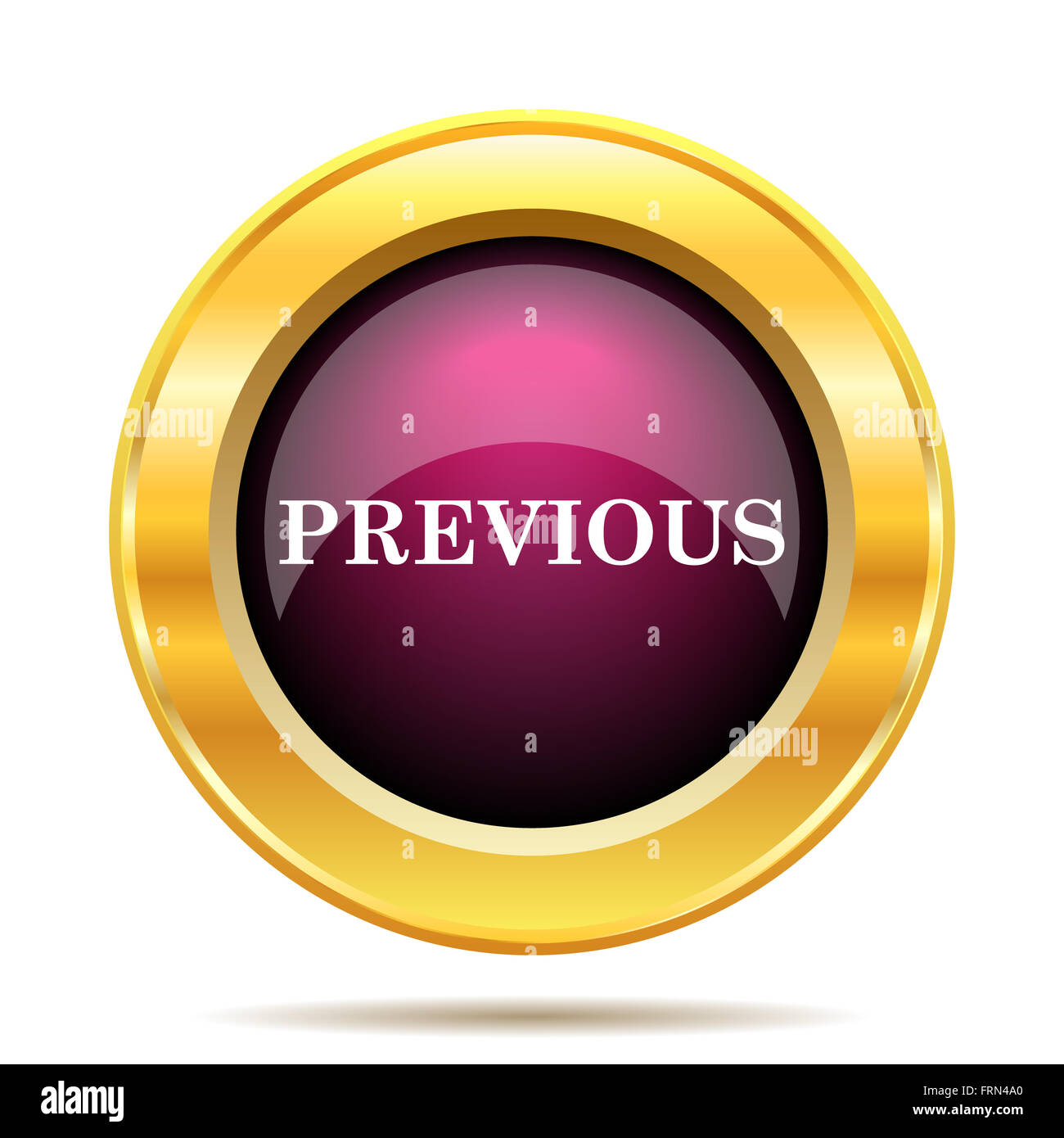 Previous icon. Internet button on white background Stock Photo - Alamy