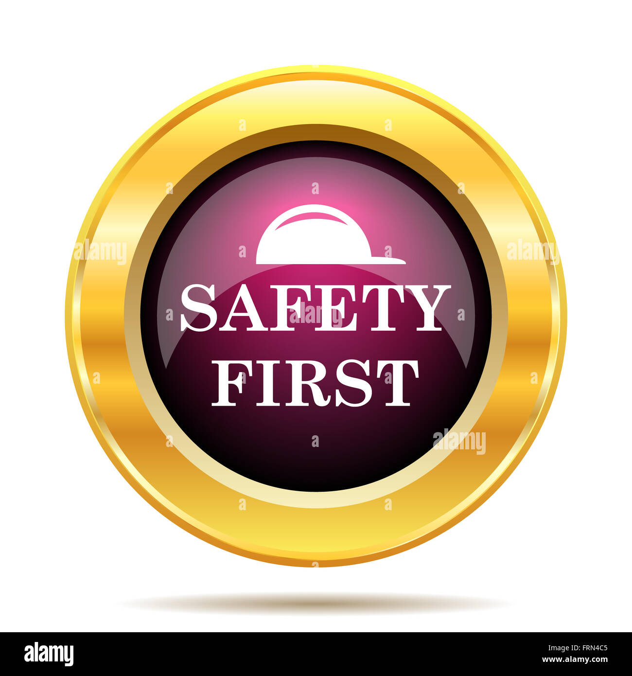 Safety first icon. Internet button on white background Stock Photo - Alamy