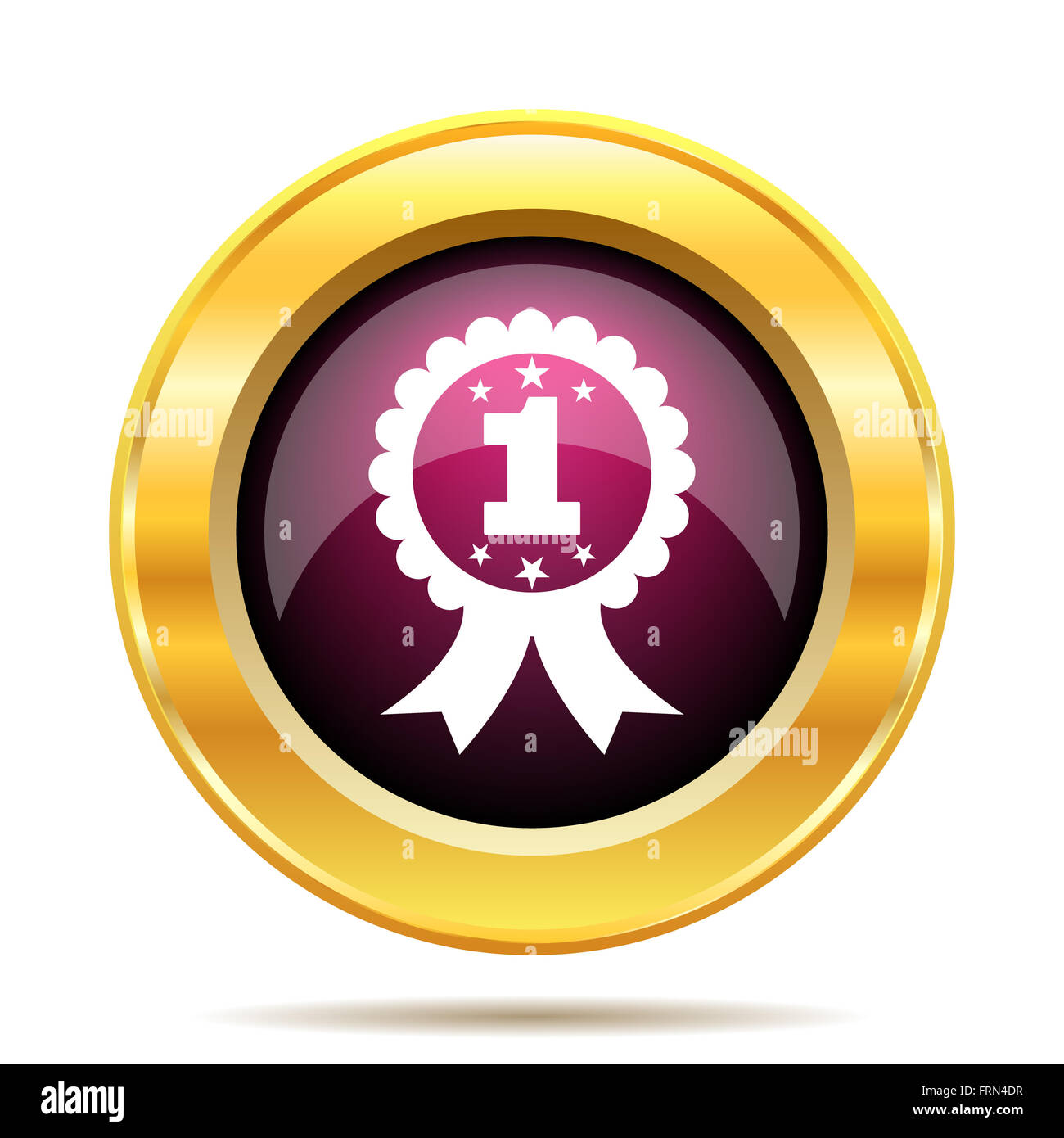 First prize ribbon icon. Internet button on white background Stock ...