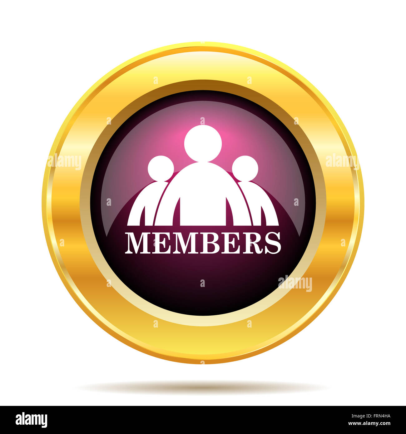 Members icon. Internet button on white background Stock Photo - Alamy