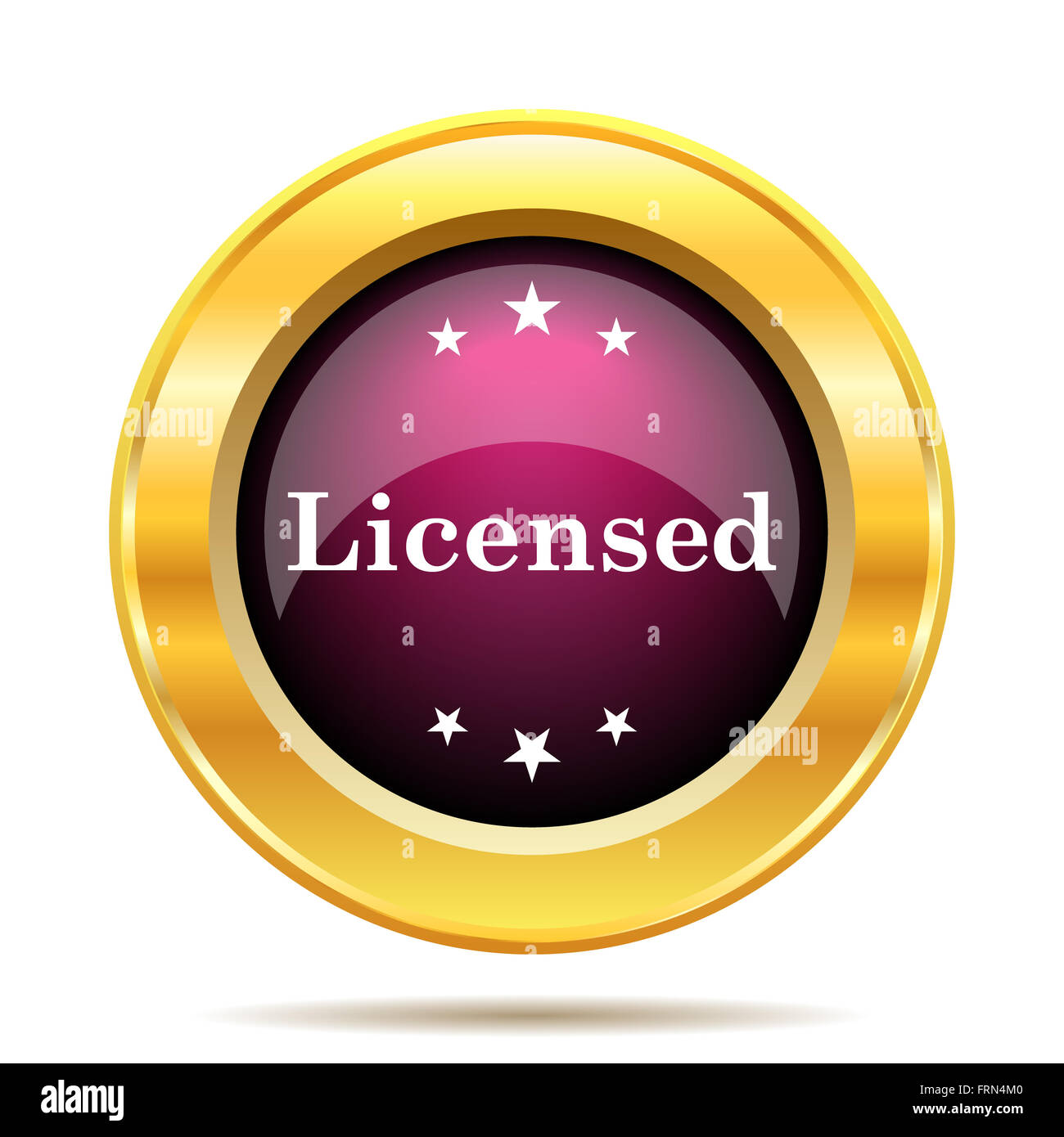 Licensed icon. Internet button on white background Stock Photo - Alamy
