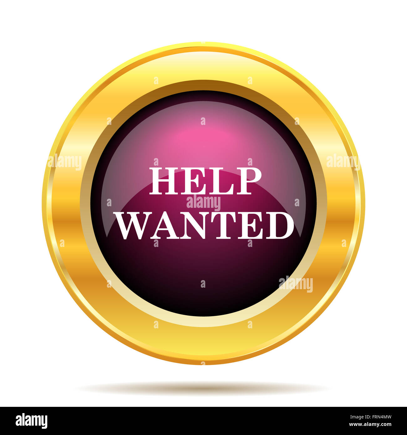Help wanted icon. Internet button on white background Stock Photo - Alamy