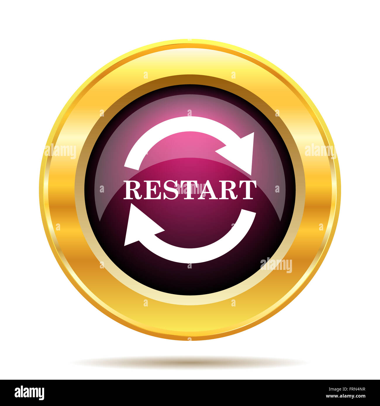 Restart icon. Internet button on white background Stock Photo - Alamy