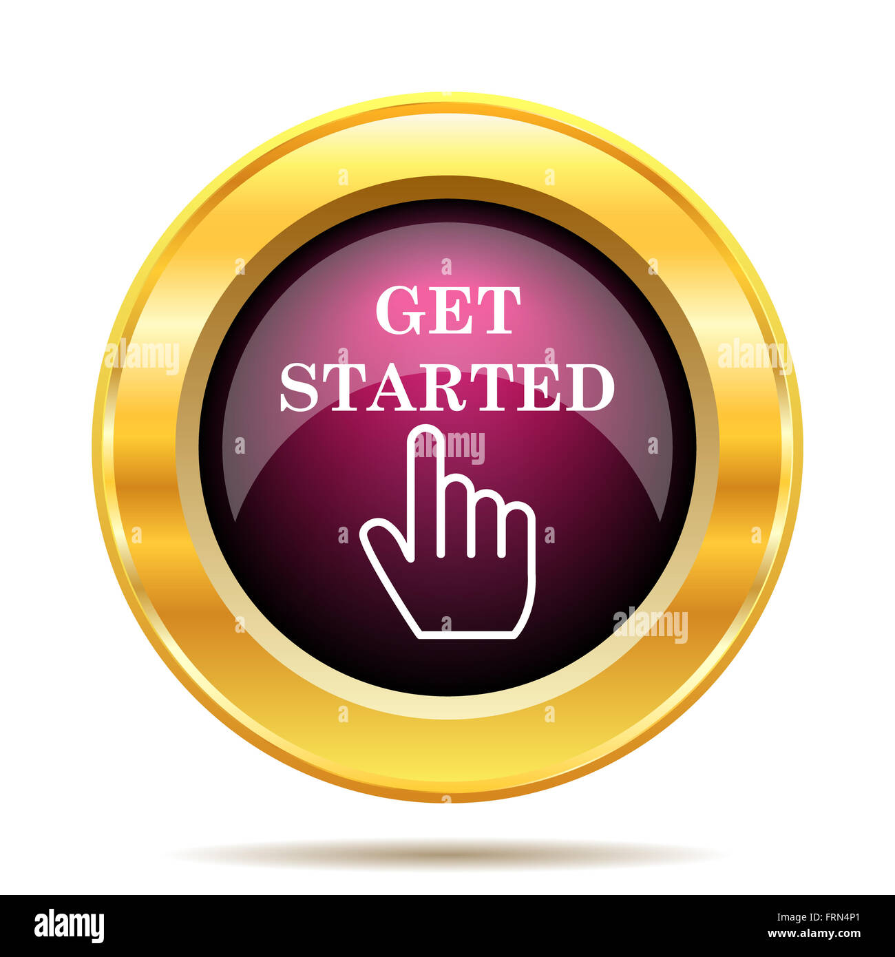 Get started icon. Internet button on white background Stock Photo - Alamy
