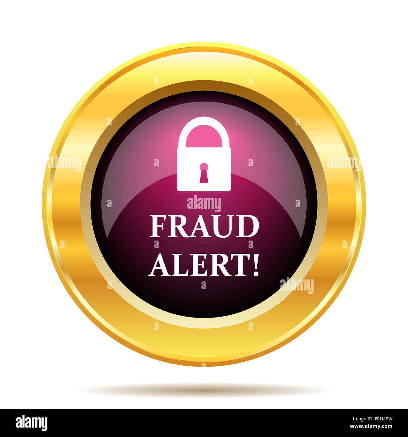 Fraud alert icon. Internet button on white background Stock Photo - Alamy