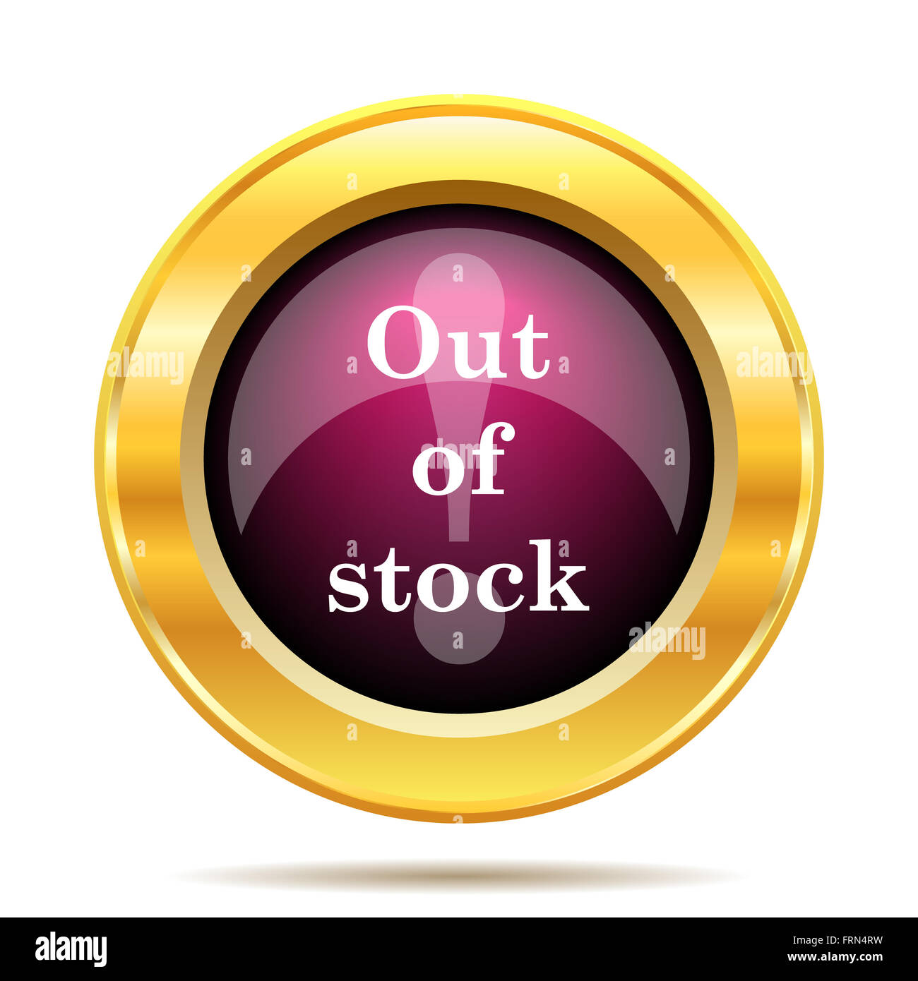 Out of stock icon. Internet button on white background Stock Photo - Alamy