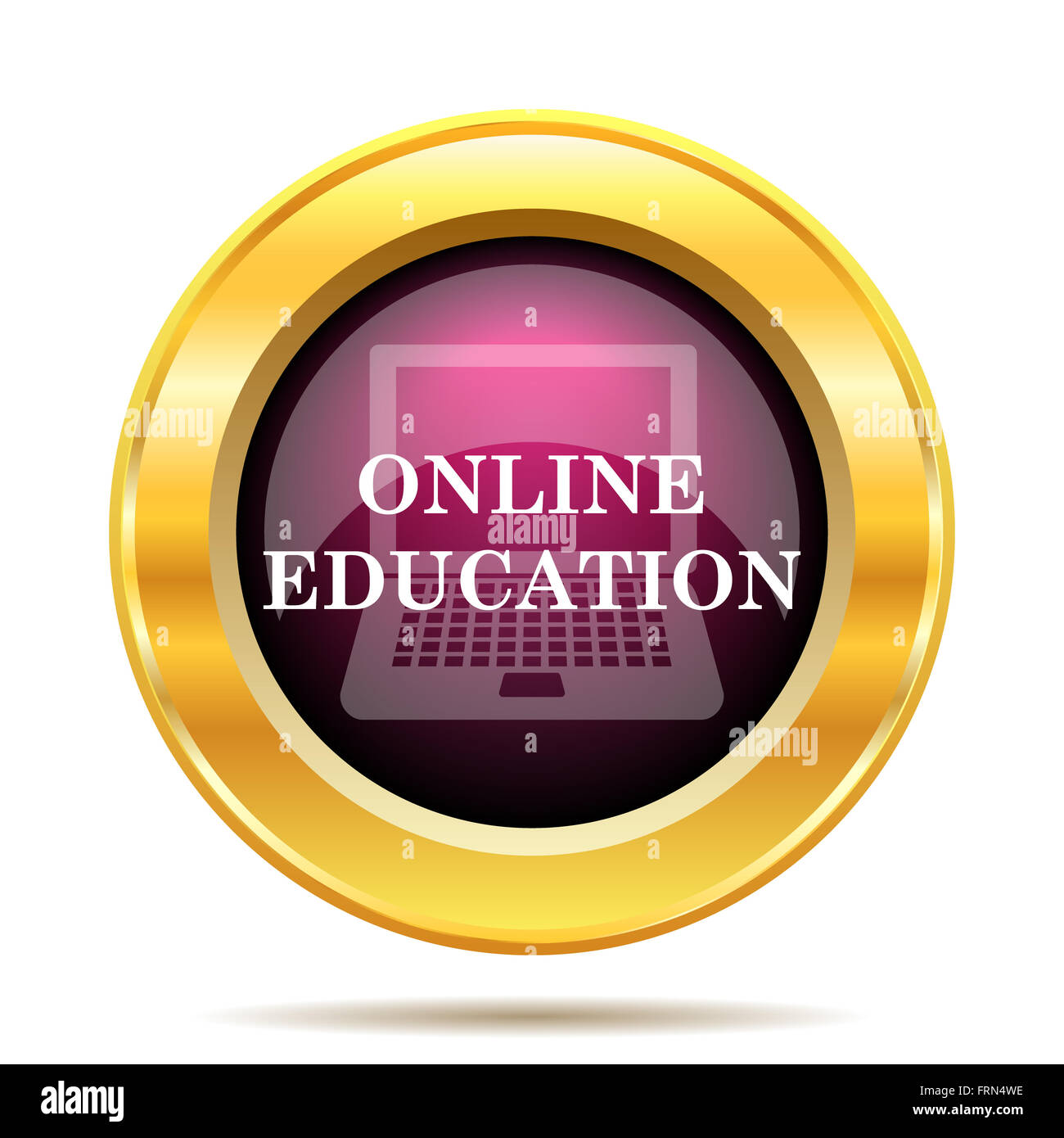 Online education icon. Internet button on white background Stock Photo ...
