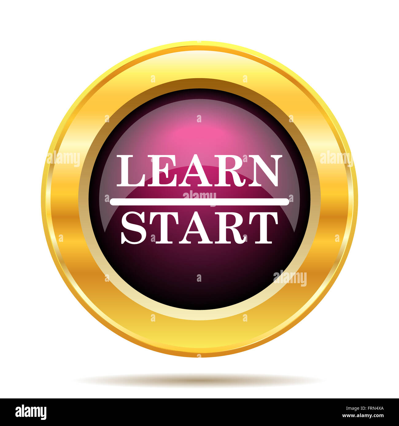 Start learn icon. Internet button on white background Stock Photo - Alamy