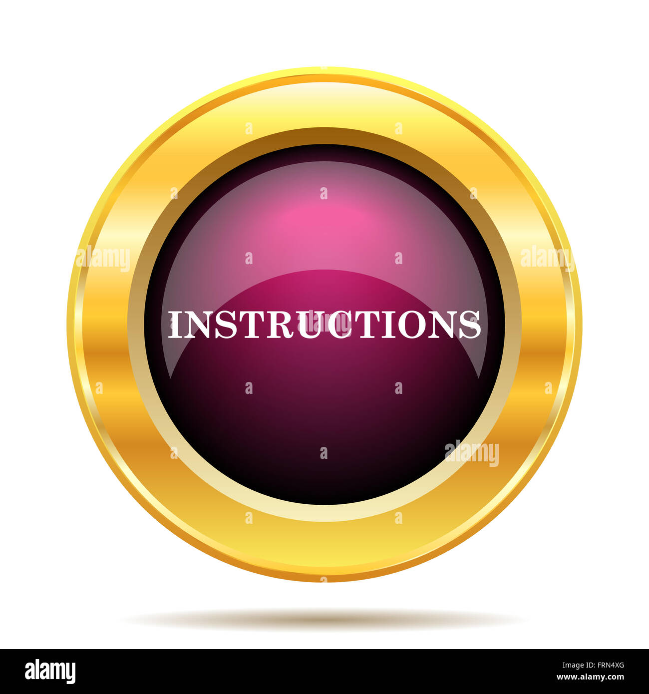 Instructions icon. Internet button on white background Stock Photo - Alamy