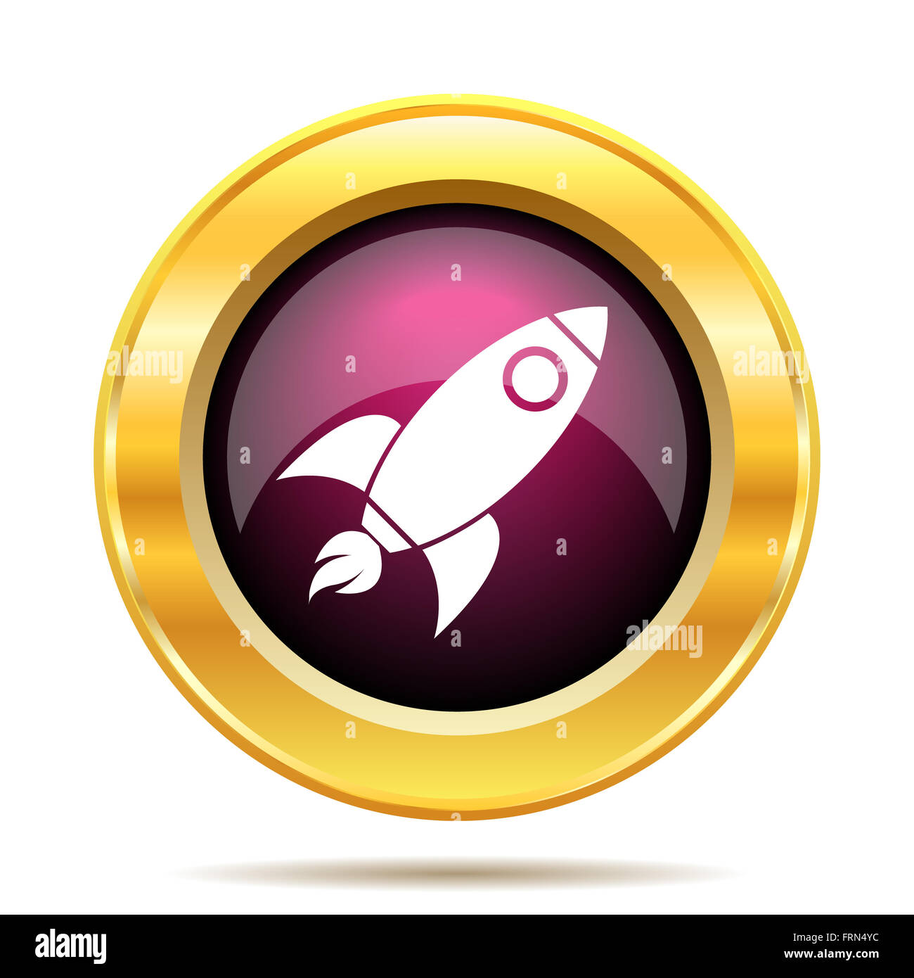 Rocket icon. Internet button on white background Stock Photo - Alamy