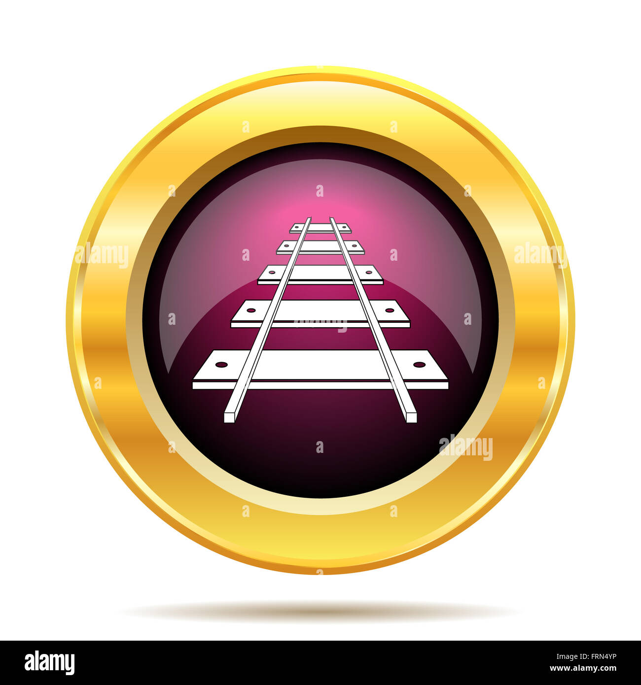 Rail road icon. Internet button on white background Stock Photo - Alamy
