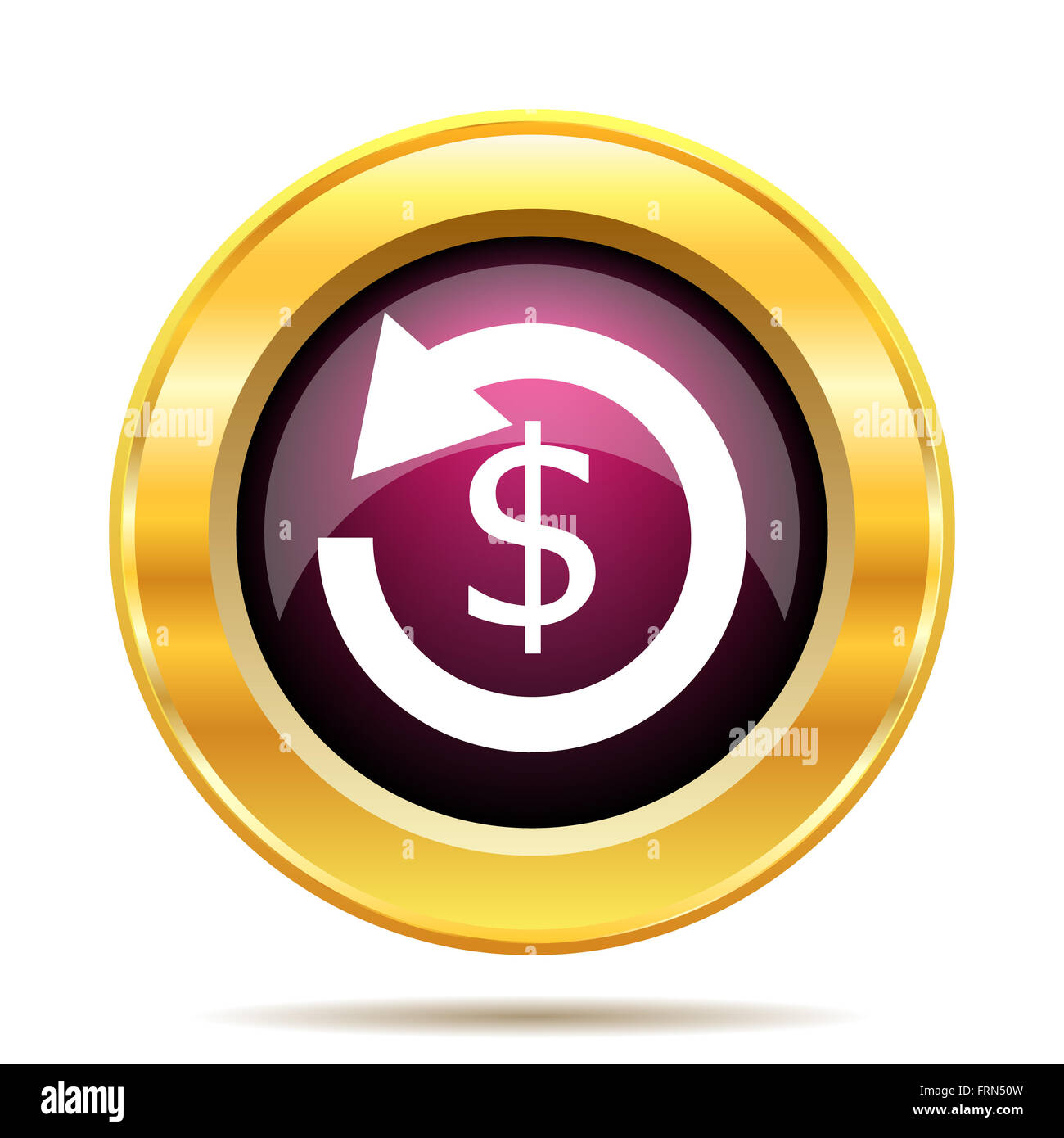 Refund icon. Internet button on white background Stock Photo - Alamy