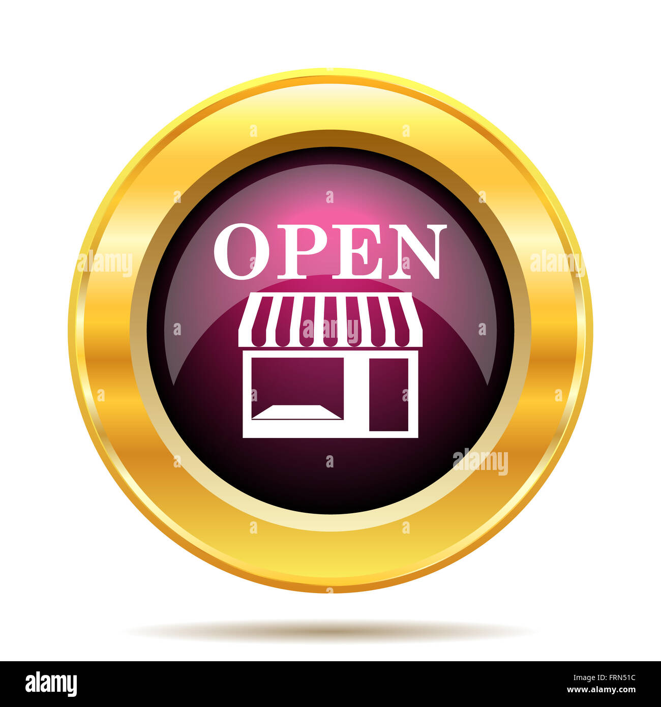 Open store icon. Internet button on white background Stock Photo - Alamy