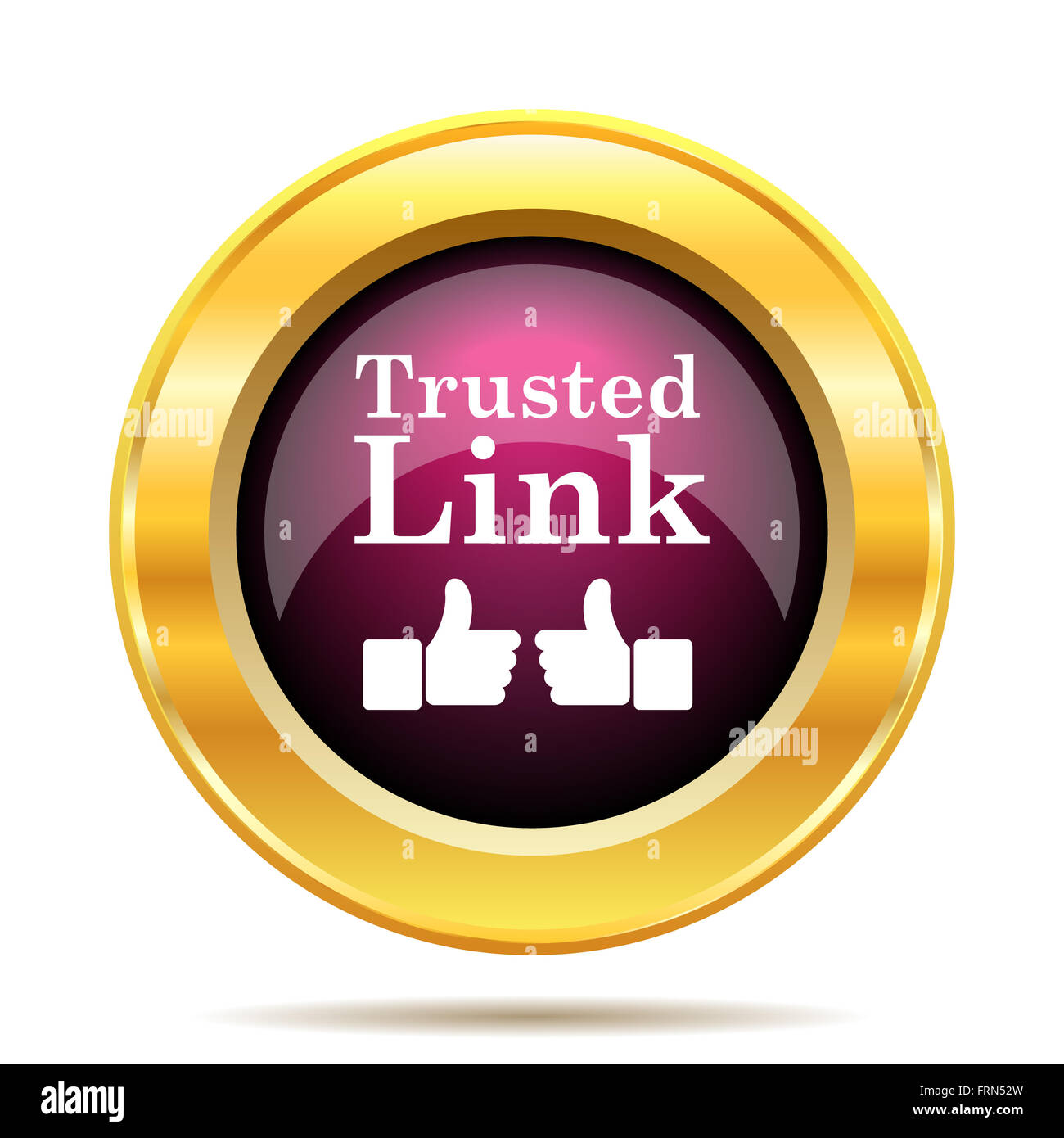 Trusted link icon. Internet button on white background Stock Photo - Alamy