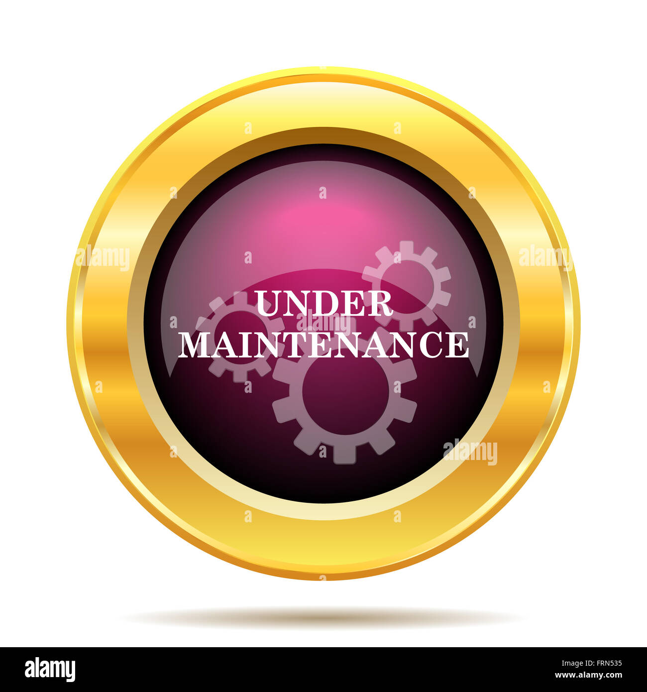 Under maintenance icon. Internet button on white background Stock Photo ...