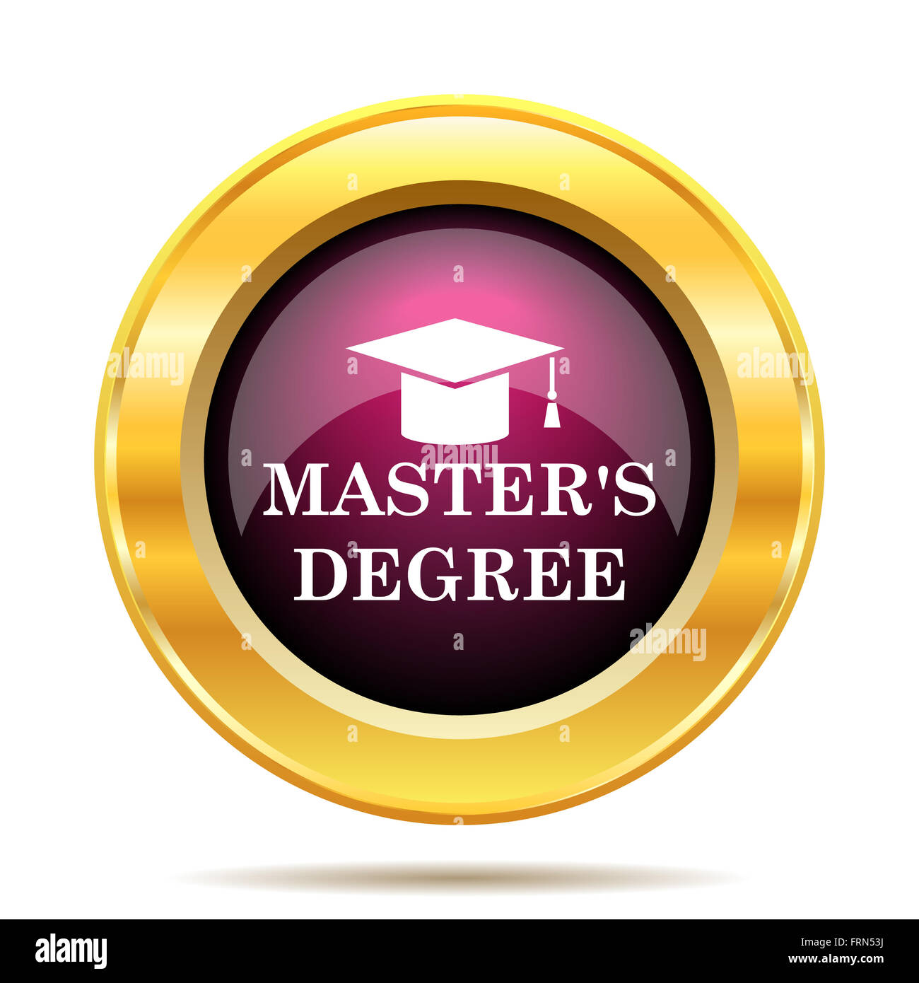 Master's degree icon. Internet button on white background Stock Photo ...