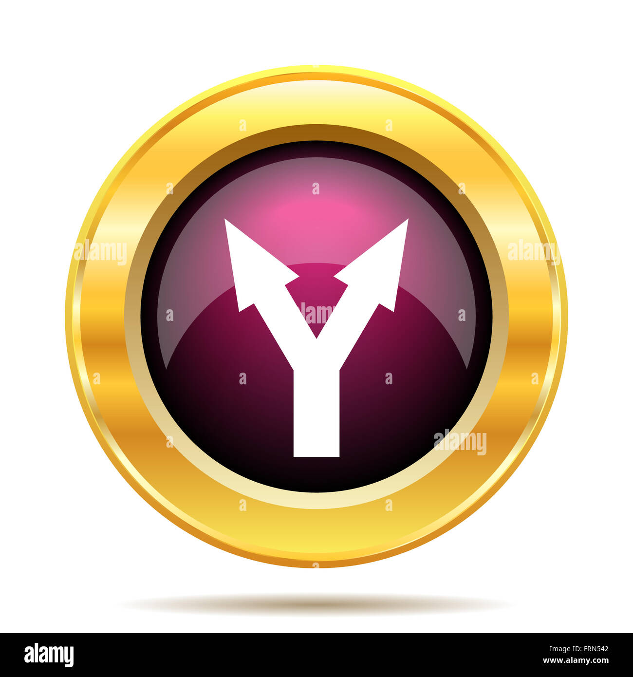 Split arrow icon. Internet button on white background Stock Photo - Alamy
