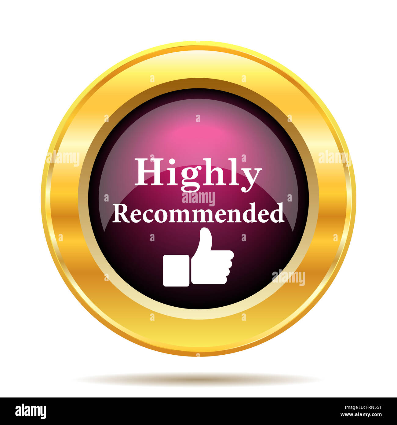 Highly recommended icon. Internet button on white background Stock ...