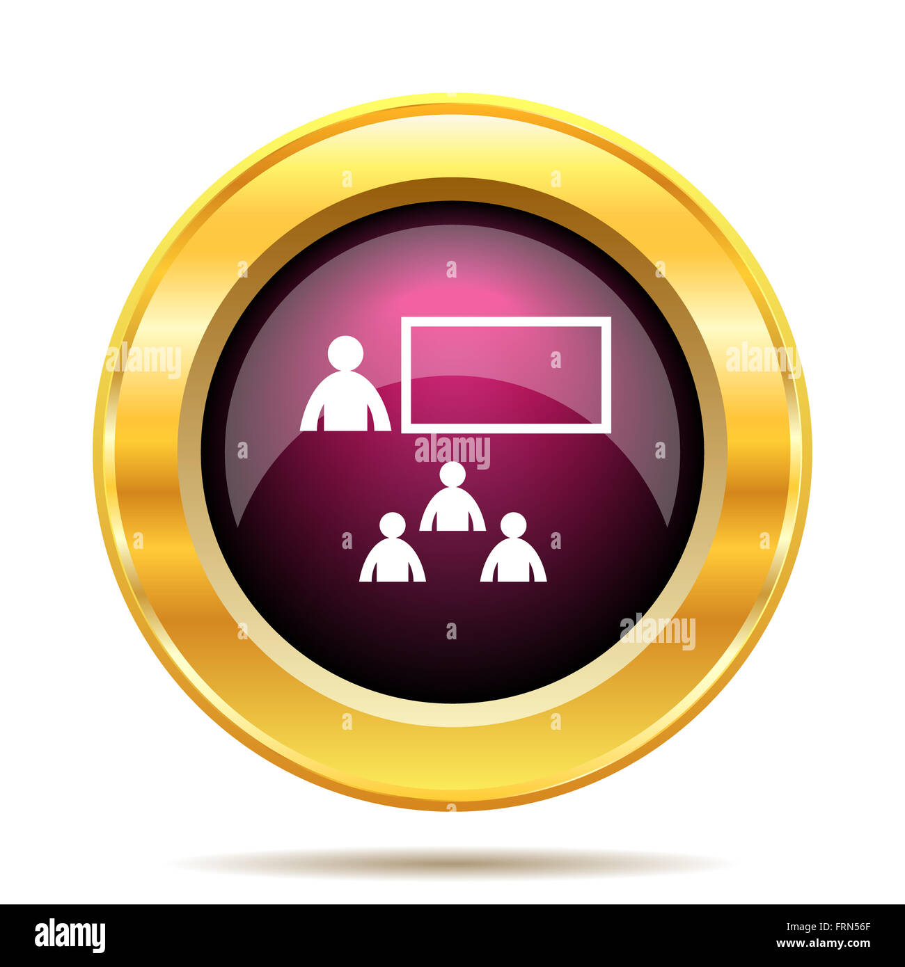 Presenting icon. Internet button on white background Stock Photo - Alamy