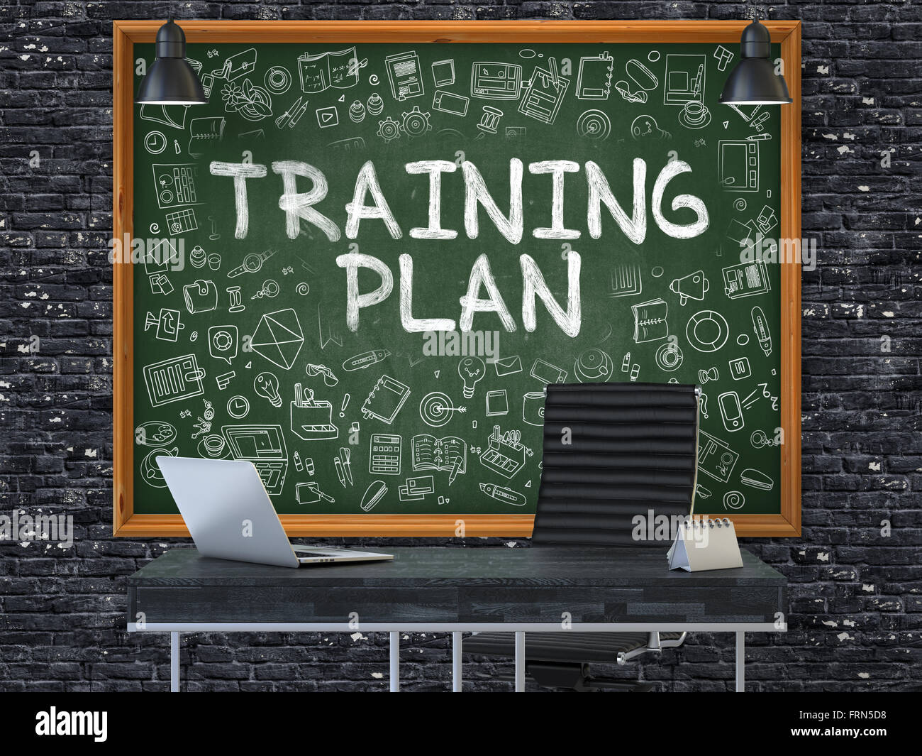 Hand Drawn Training Plan on Office Chalkboard Stock Photo - Alamy